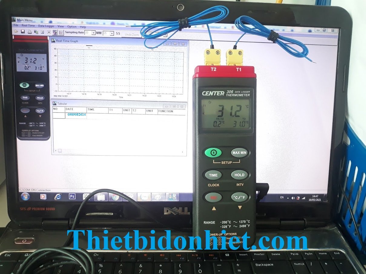 Máy đo nhiệt độ Center 306 ( Ghi dữ liệu 2 kênh loại K ) -